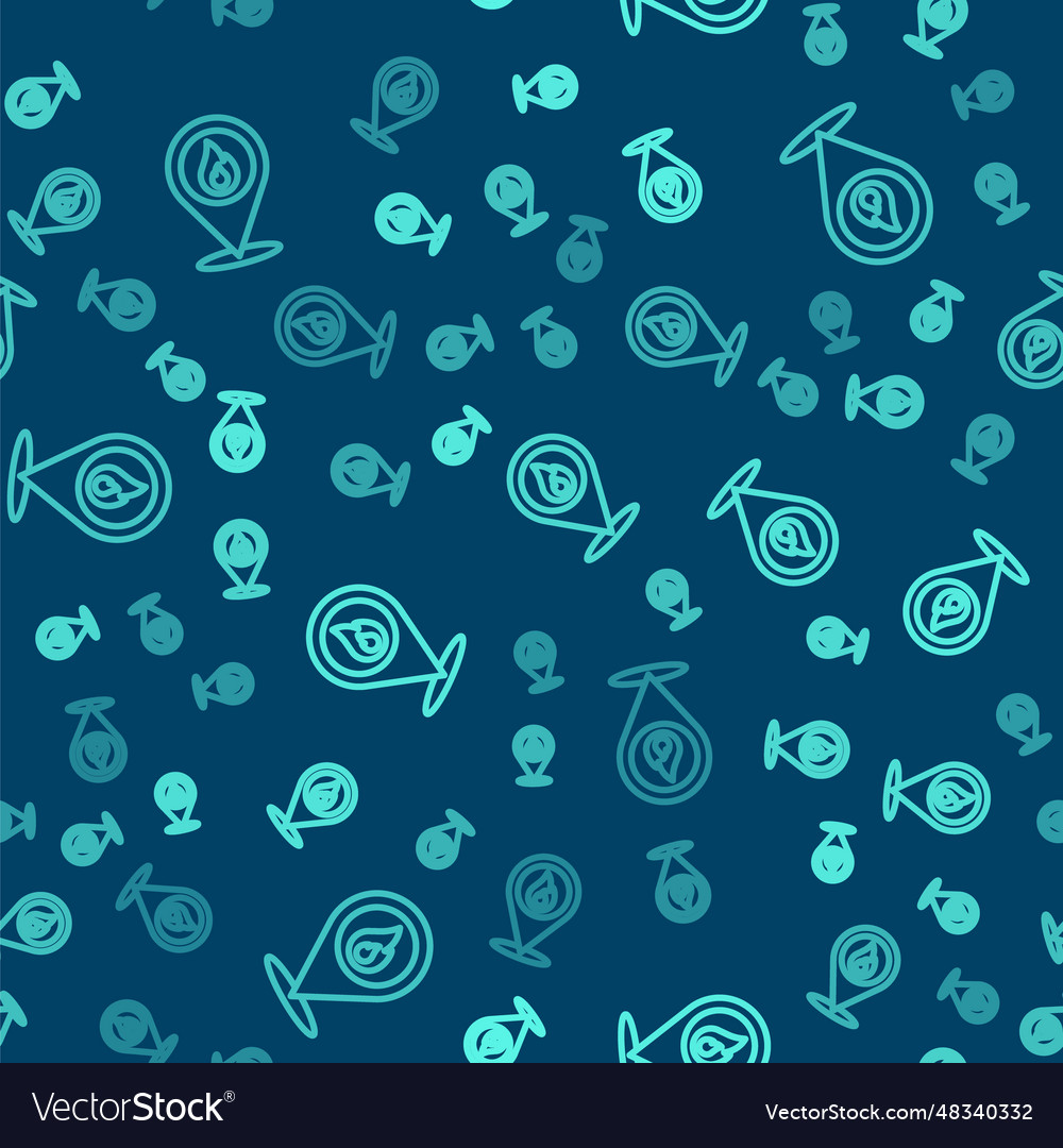 Green line map pointer with fire flame icon Vector Image