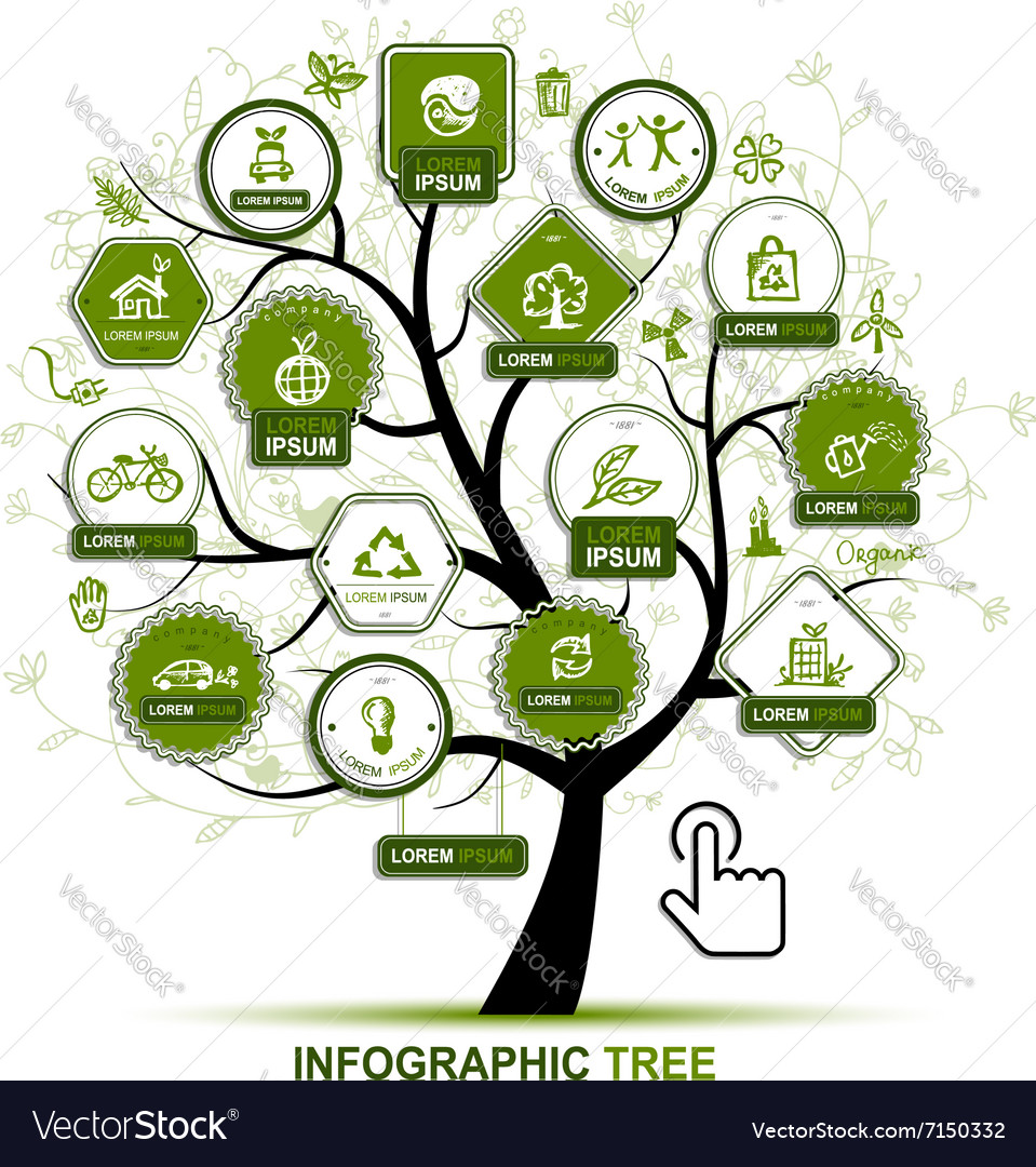 Infographic concept - tree with ecology icons Vector Image