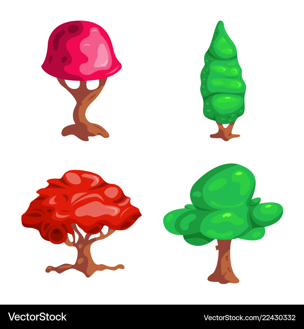 Isolated object of tree and nature sign set Vector Image