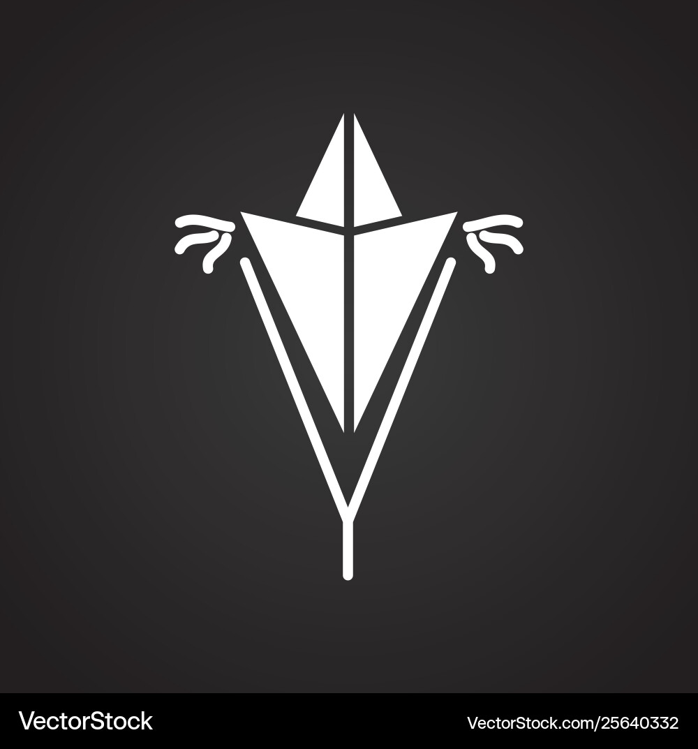 Kite icon on black background for graphic and web Vector Image