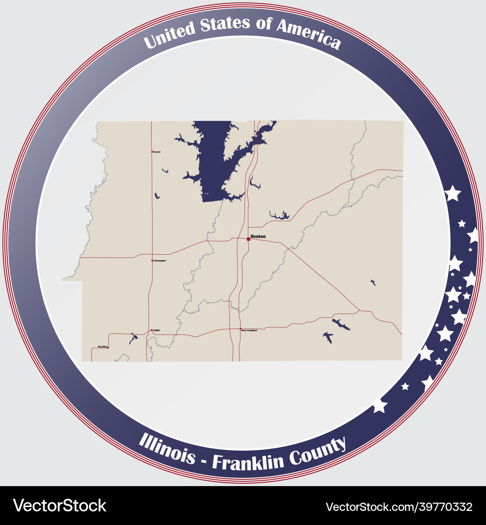 Map of franklin county in illinois Royalty Free Vector Image