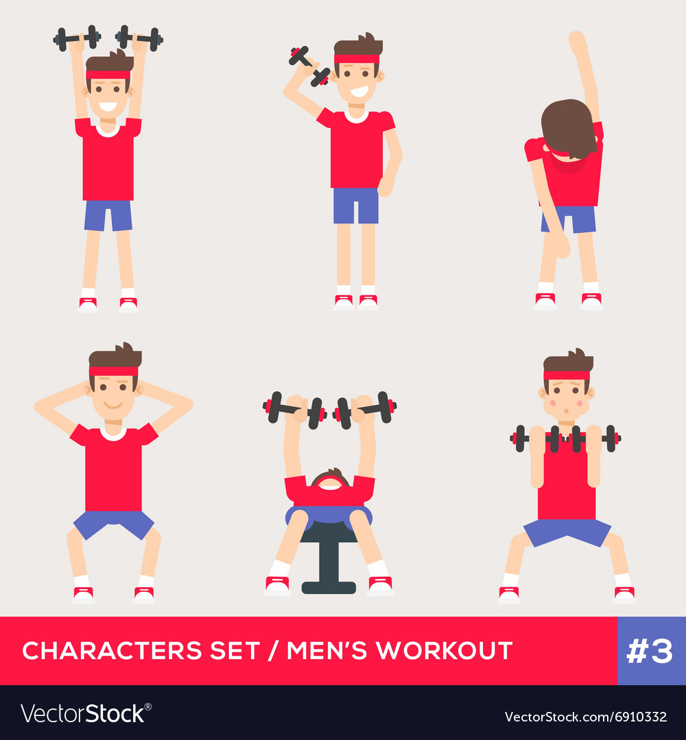 Men workout set3 Royalty Free Vector Image - VectorStock