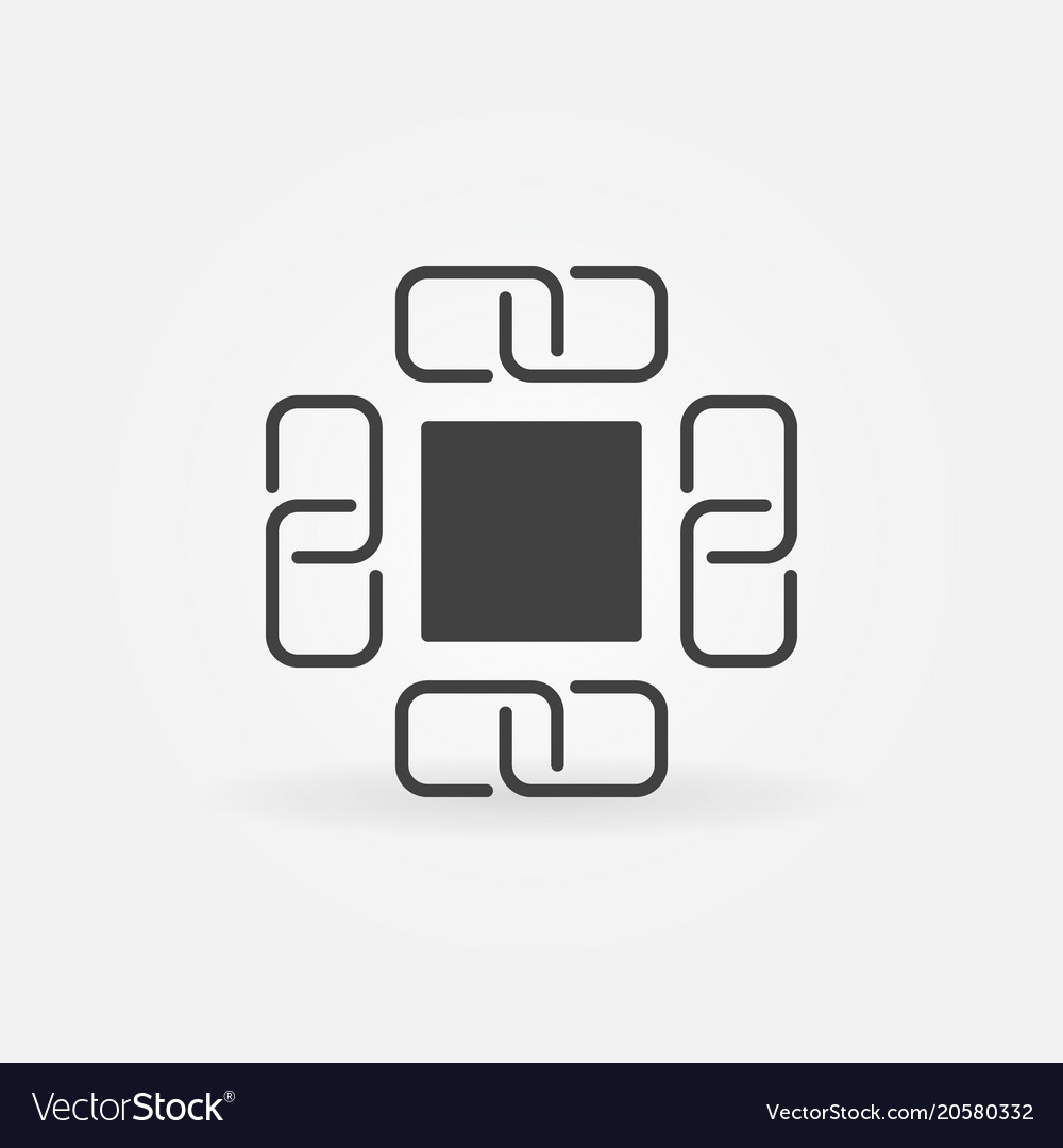 Minimal Blockchain Icon Or Design Element Vector Image