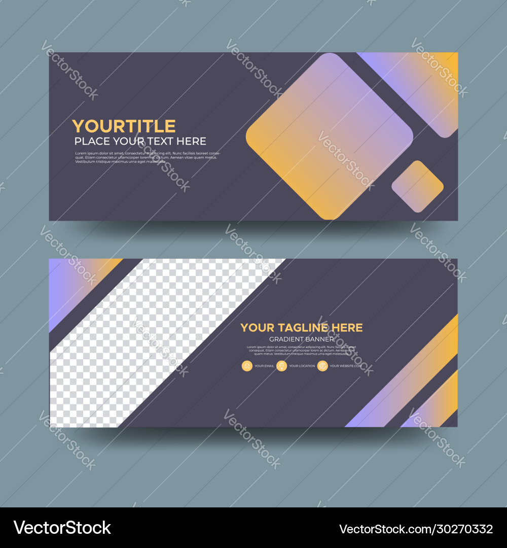 Minimalist gradient banner template easy editable Vector Image