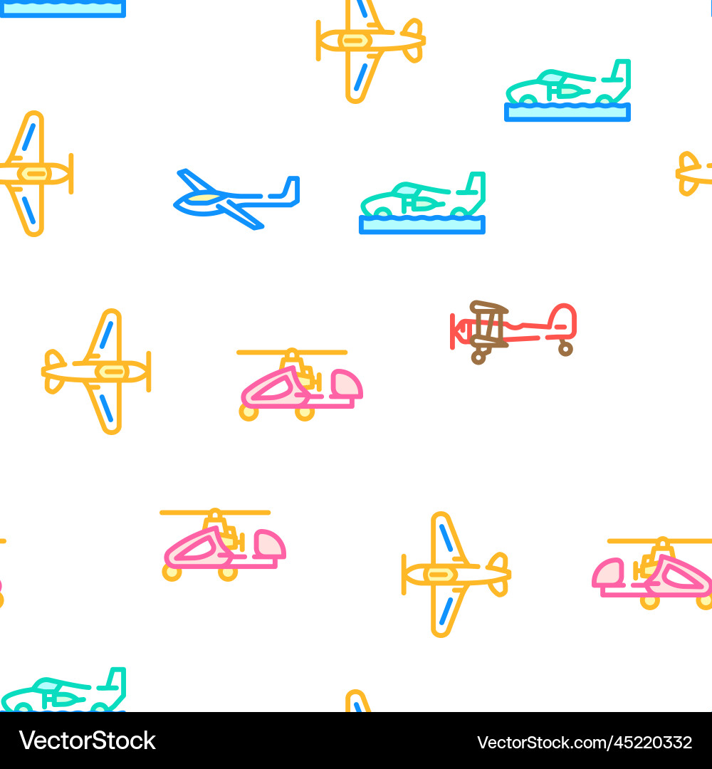 Plane flight travel aircraft seamless Royalty Free Vector