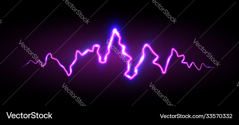 Realistic purple lightning with sparks and glow Vector Image