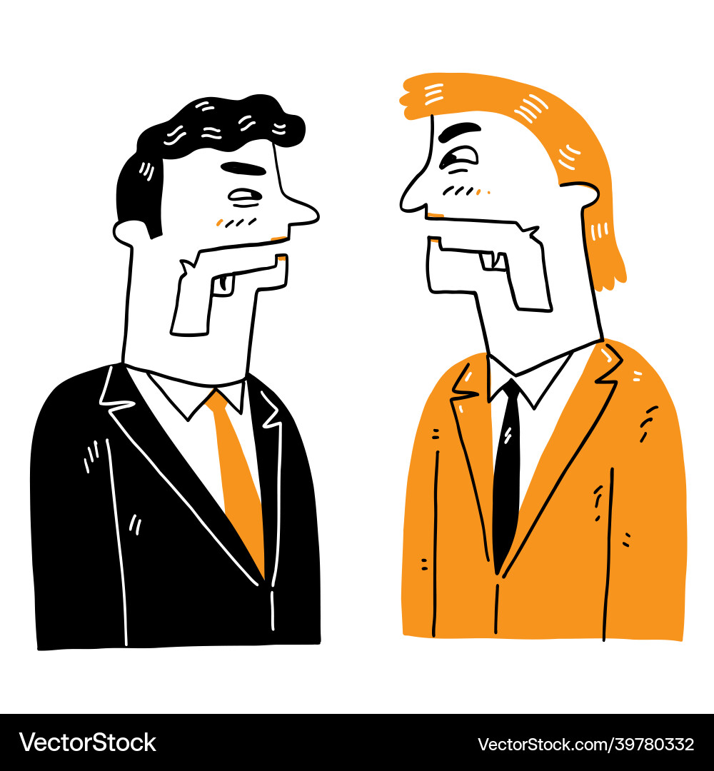 Two business people competitive concept business Vector Image