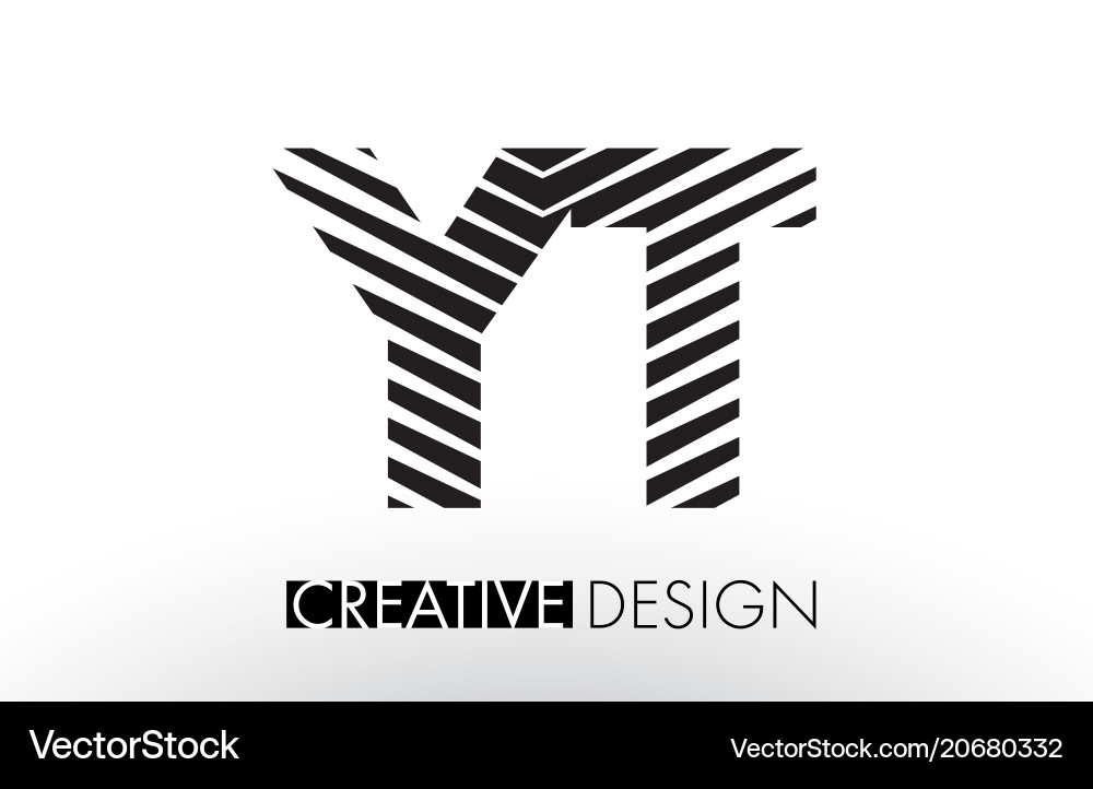 Yt y t lines letter design with creative elegant Vector Image