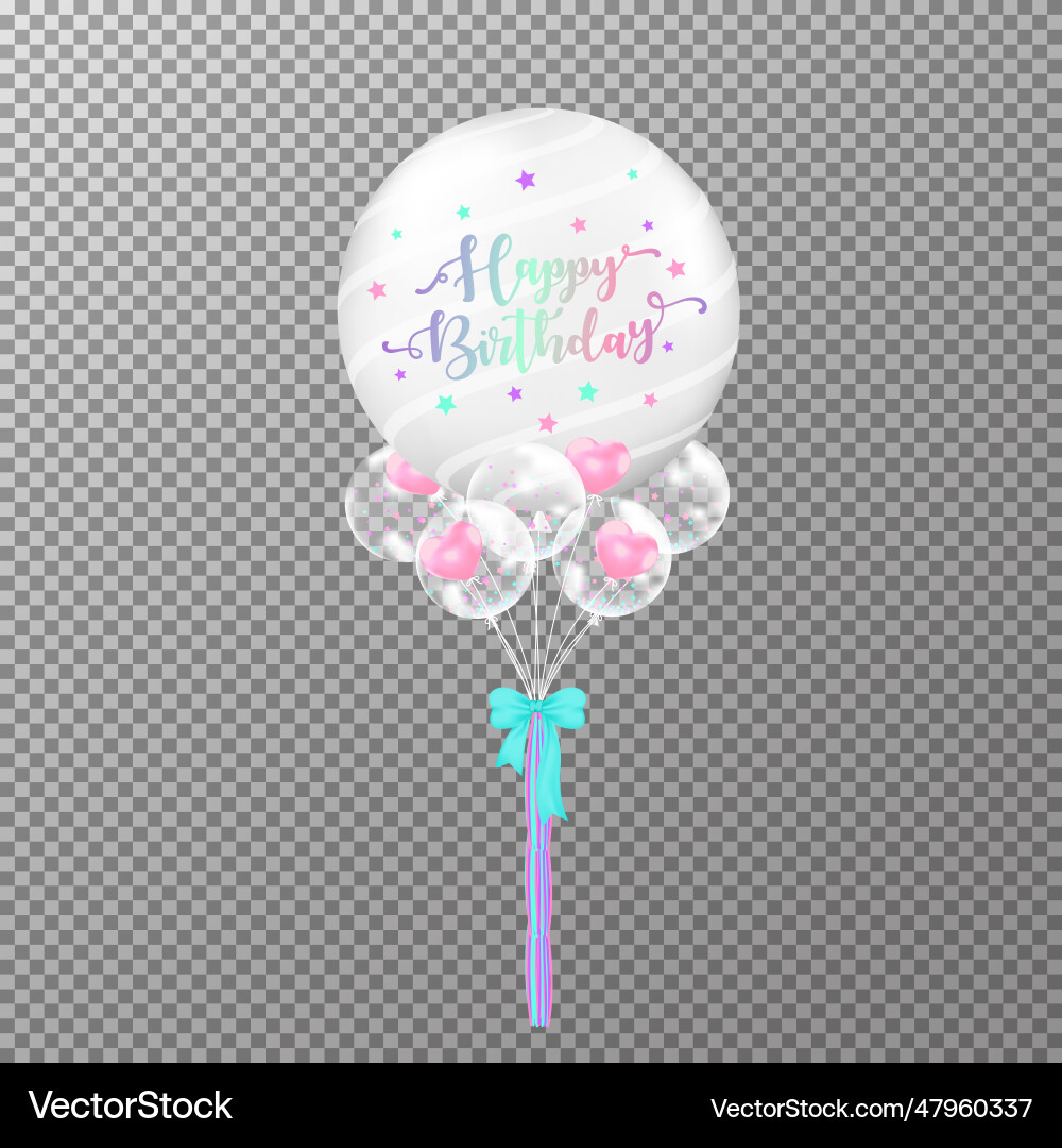Balloons birthday on transparent background Vector Image