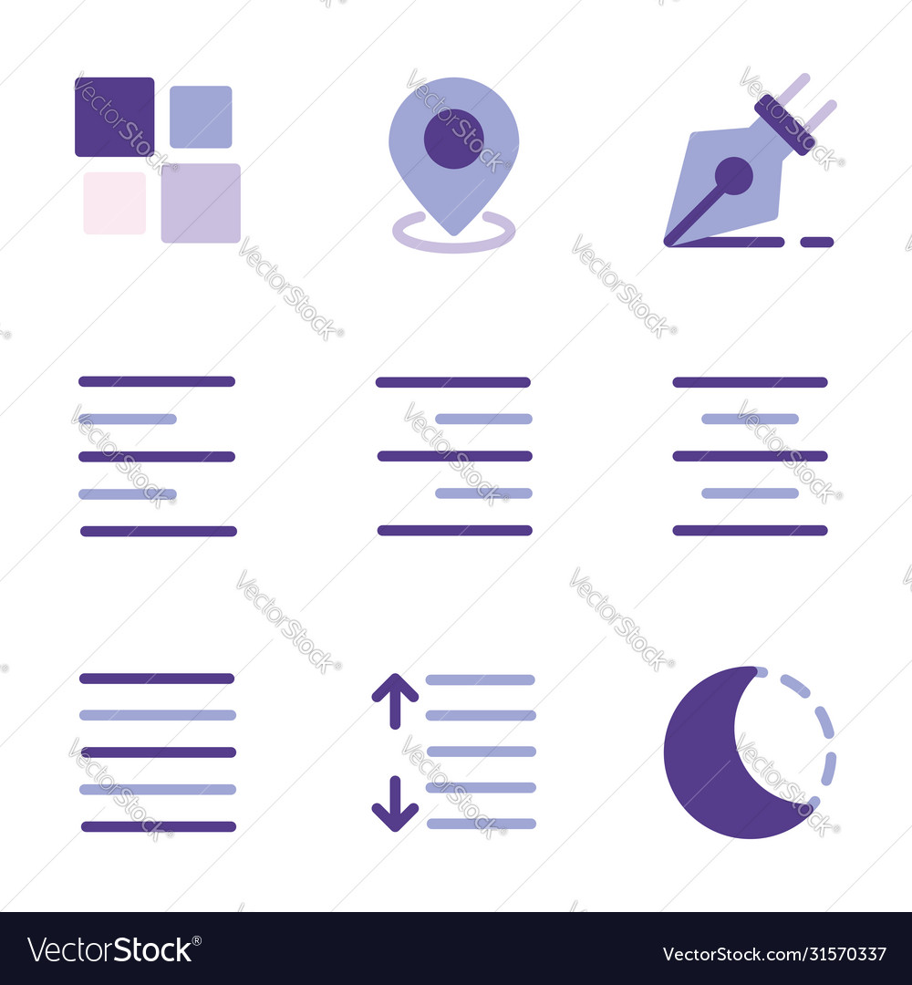 Basic user interface icon set outline include Vector Image