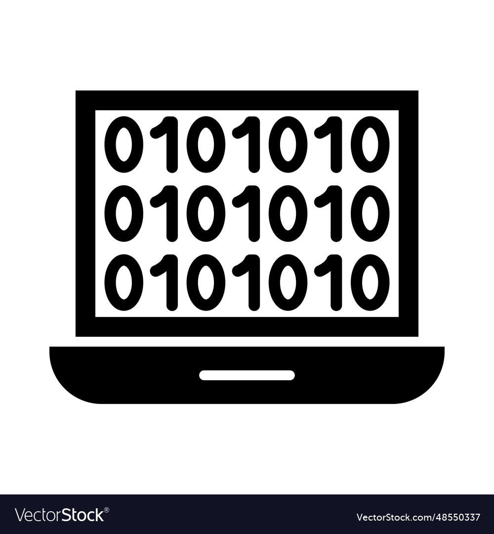 Binary code glyph icon for personal Royalty Free Vector