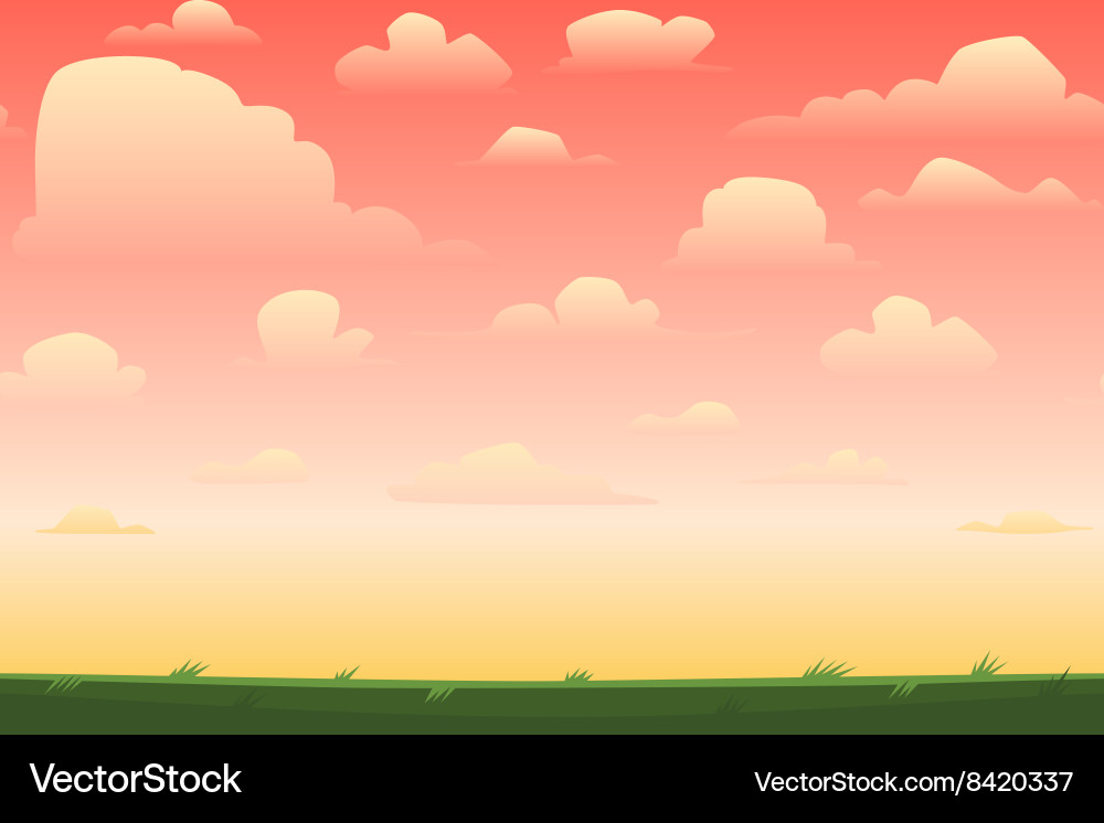 Cartoon nature seamless horizontal landscape Vector Image