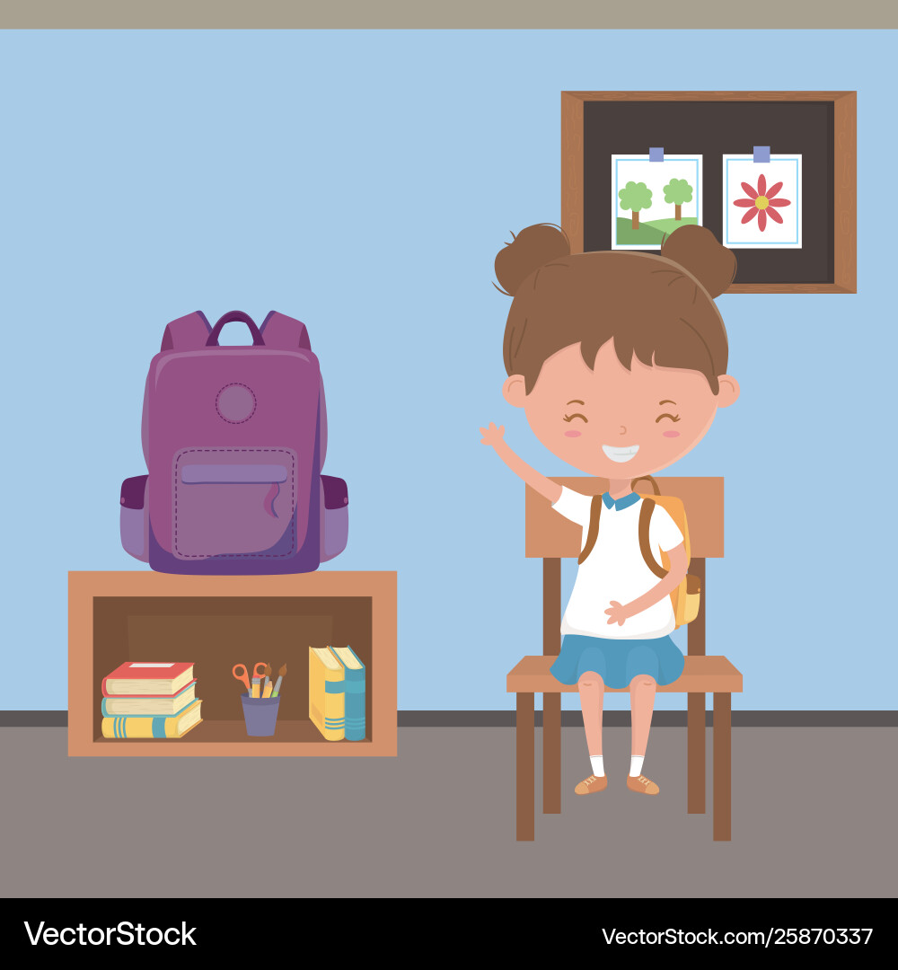 Classroom and girl school design Royalty Free Vector Image