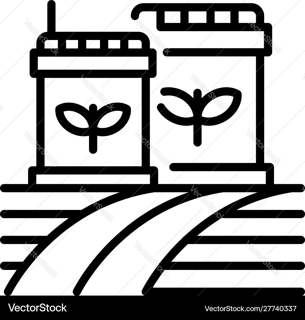Eco smart factory icon outline style Royalty Free Vector