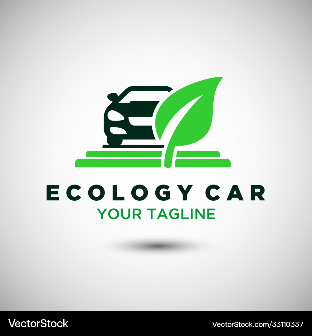 Ecology car logo design or silhouette Royalty Free Vector