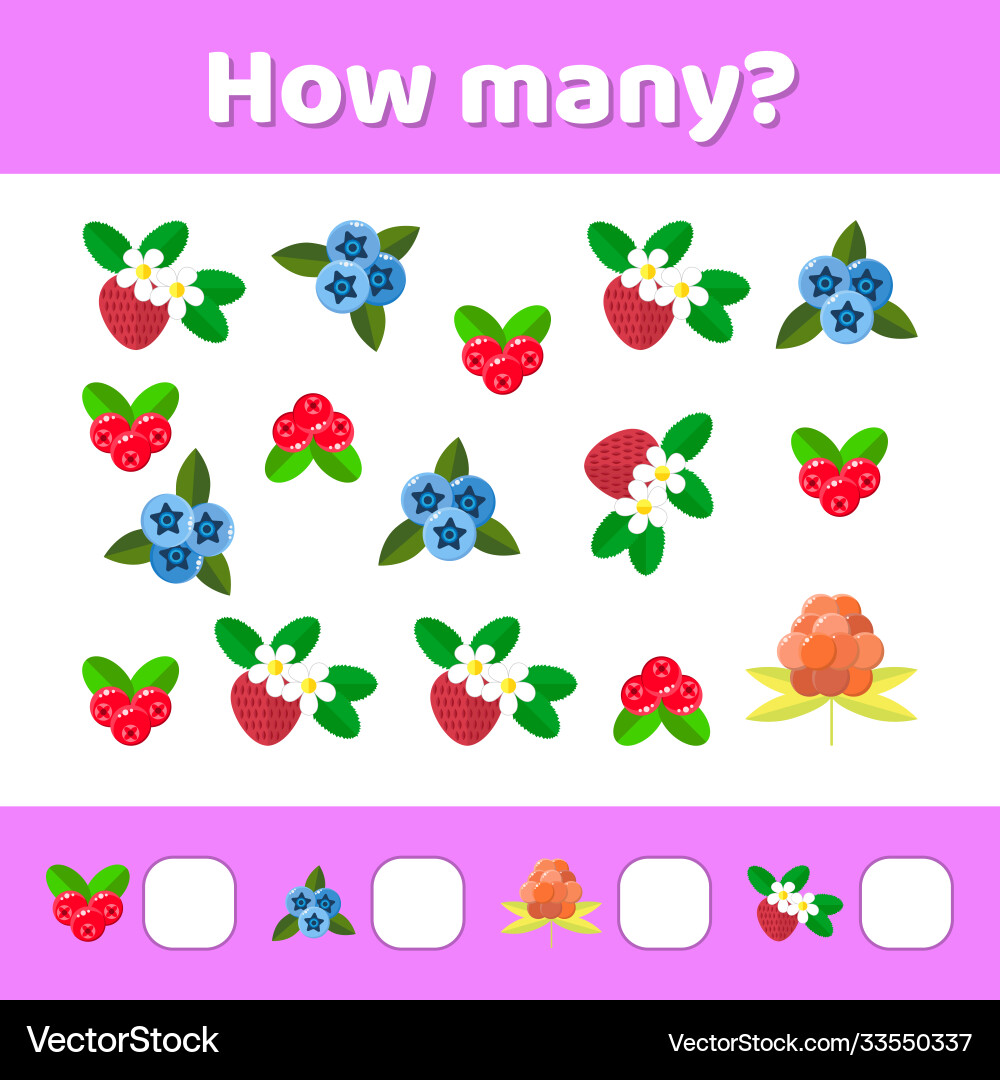 Educational a mathematical game counting Vector Image