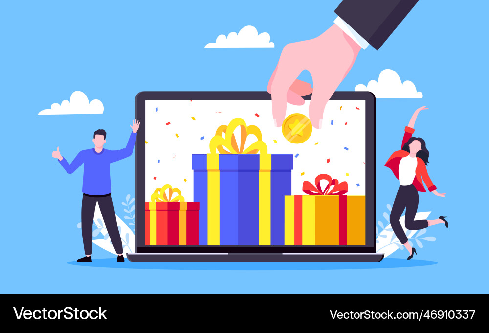 Get online reward and gifts earn loyalty program Vector Image