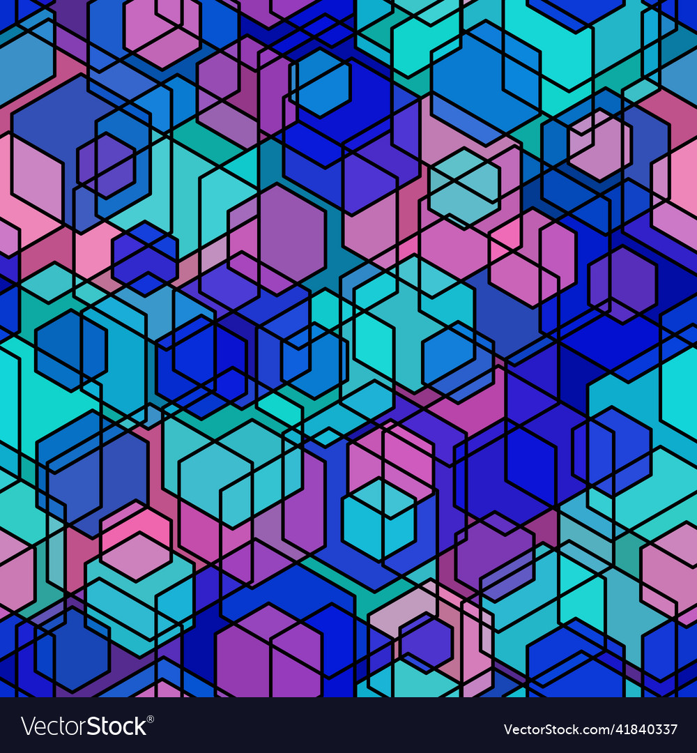 Honeycomb seamless pattern repeated overlap Vector Image