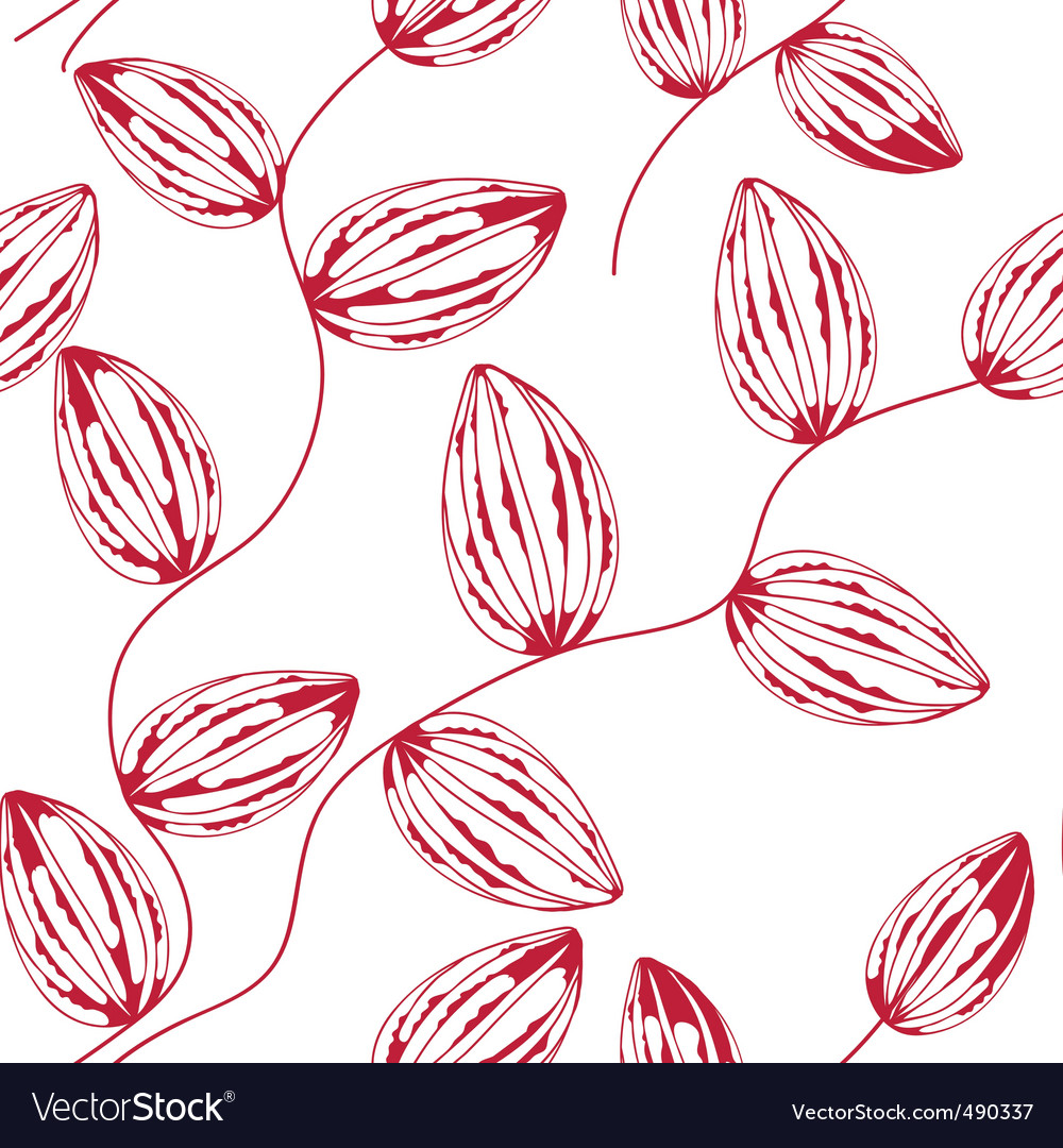 Leaves red pattern Royalty Free Vector Image - VectorStock