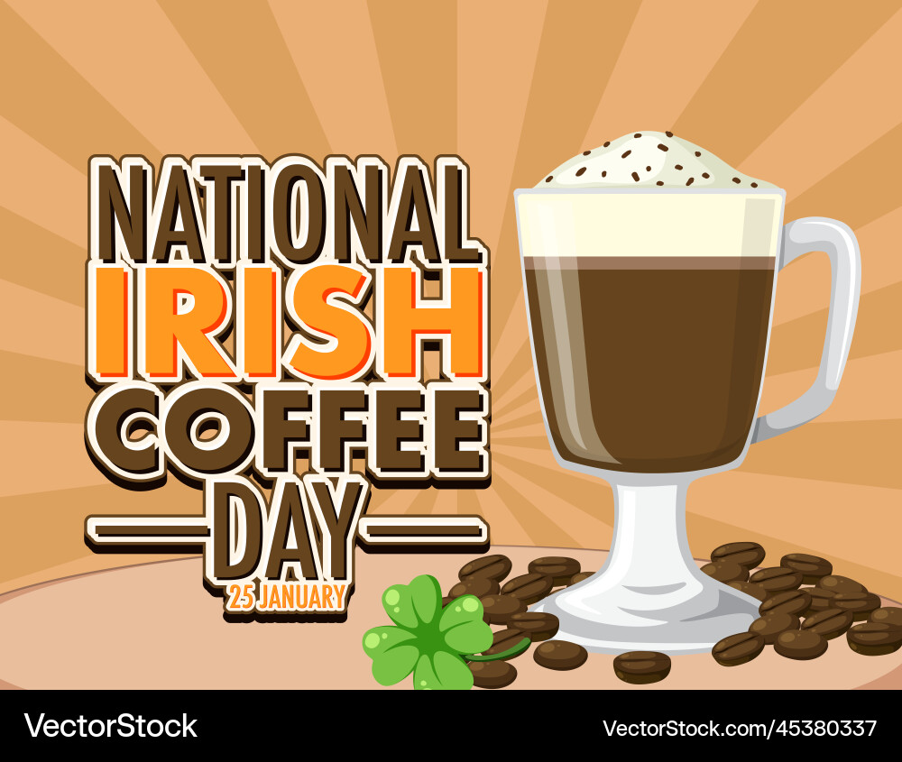 National irish coffee day banner design Royalty Free Vector