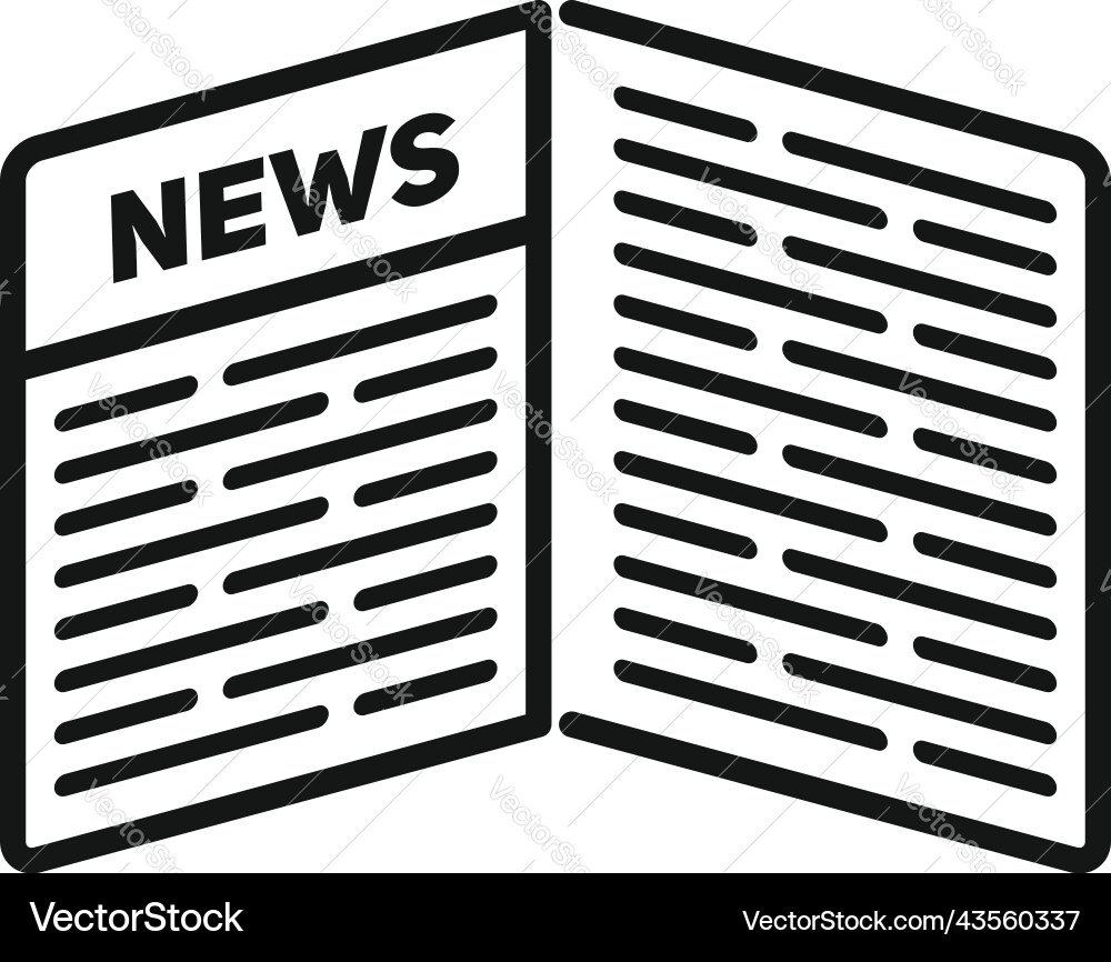 Newspaper story icon outline web page Royalty Free Vector