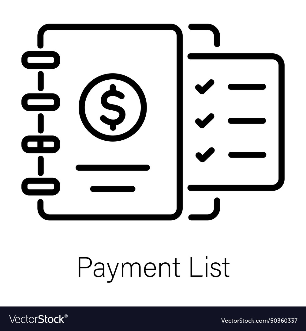 Payment list Royalty Free Vector Image - VectorStock
