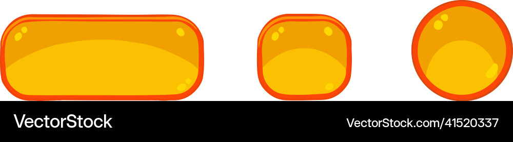 Set of different yellow button for game or website