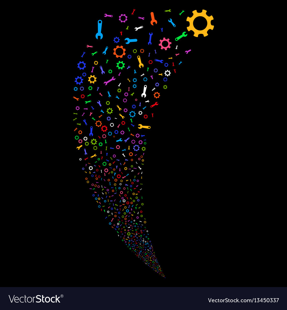 Setup tools random stream Royalty Free Vector Image