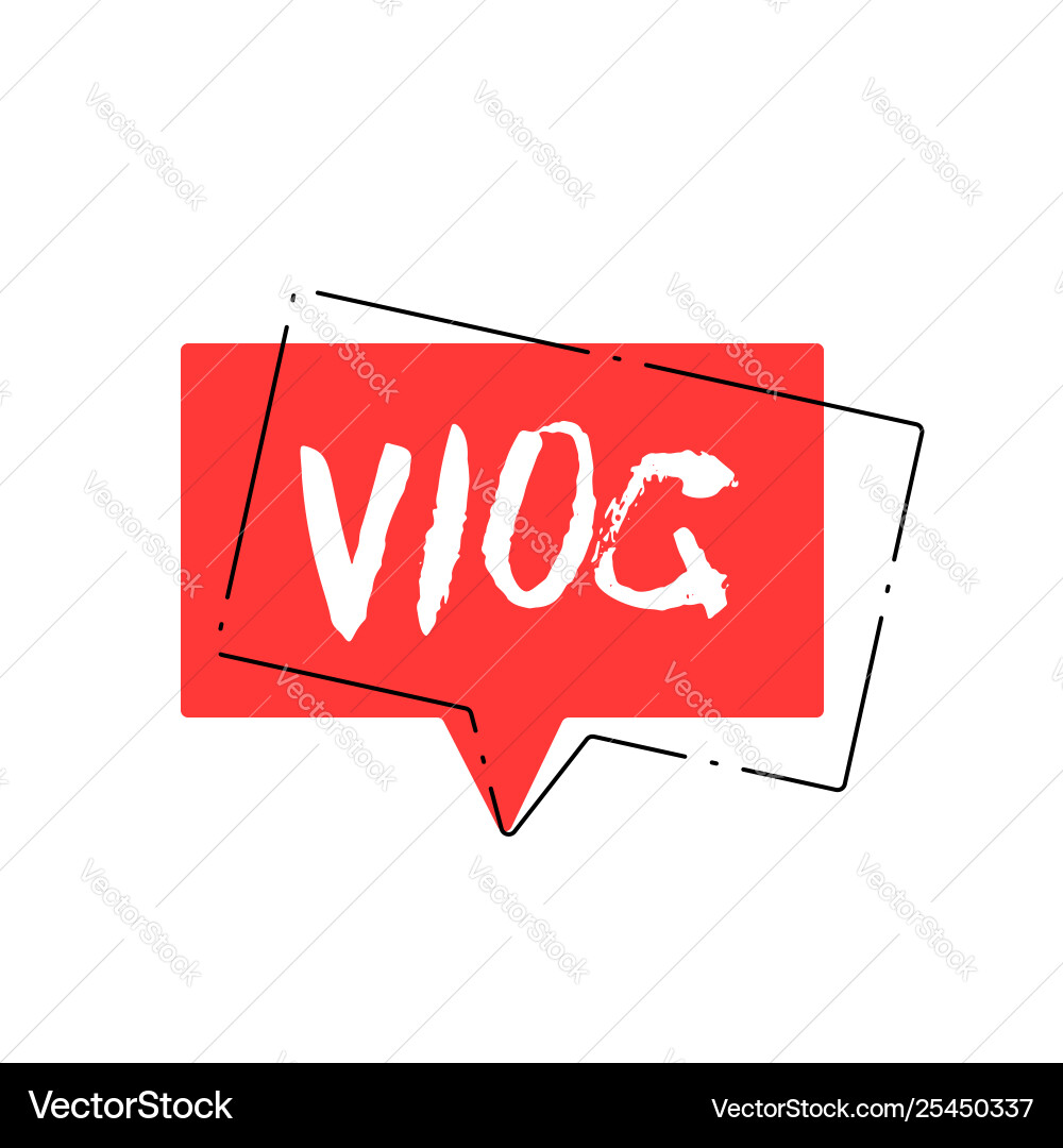 Vlog lettering for social media network Royalty Free Vector