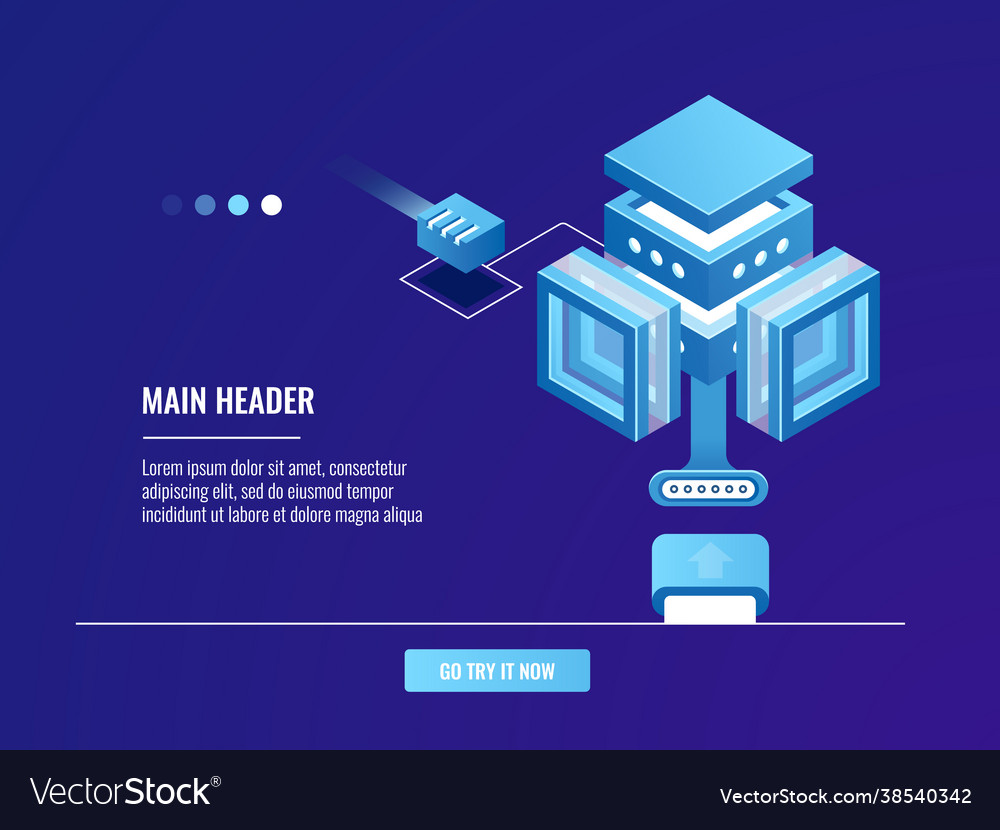 Big data storage cloud server room internet Vector Image