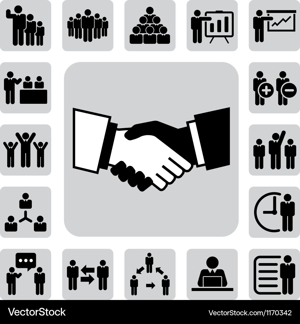Business and office icons set Royalty Free Vector Image