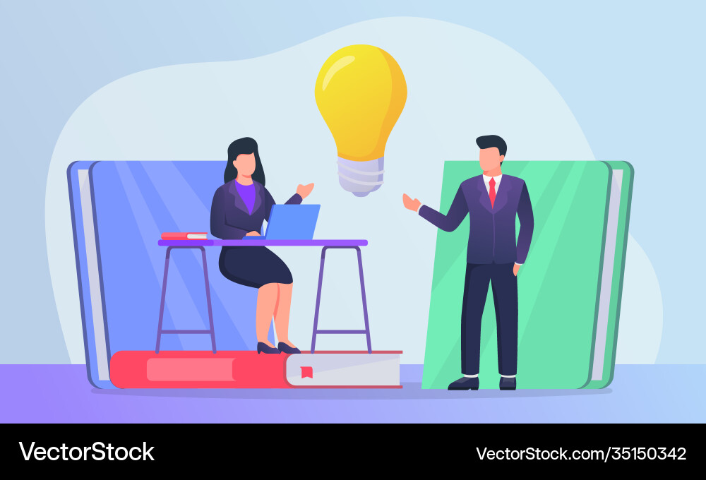 Business team partners discussion about new ideas Vector Image