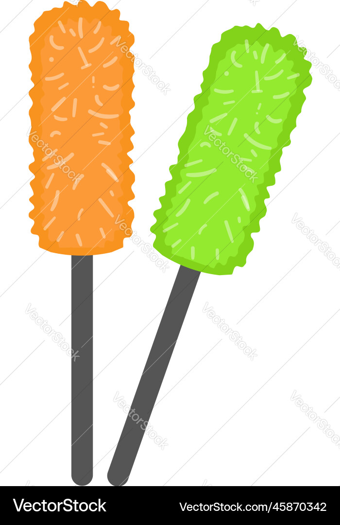 Cleaning brushes icon cartoon cleaner Royalty Free Vector