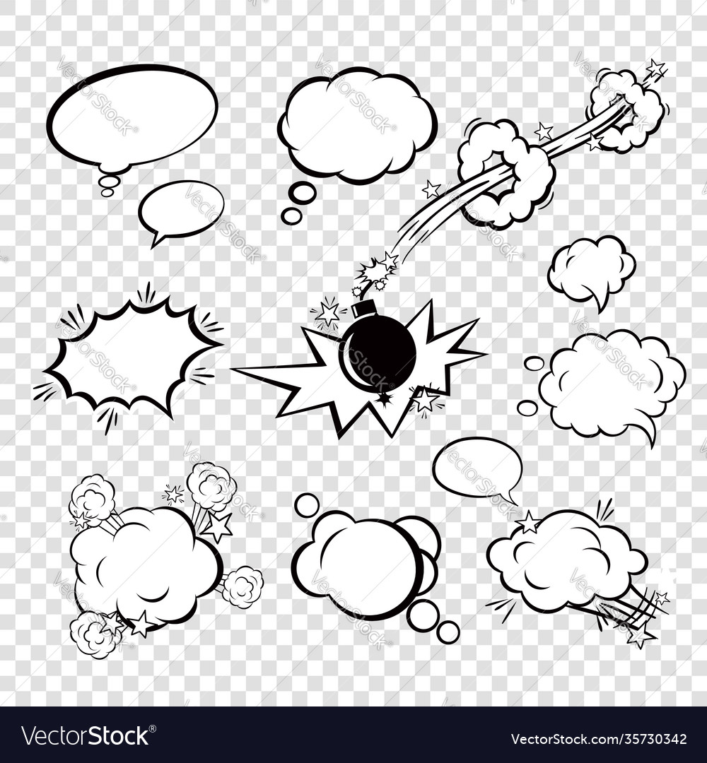 Comic set bubbles Royalty Free Vector Image - VectorStock