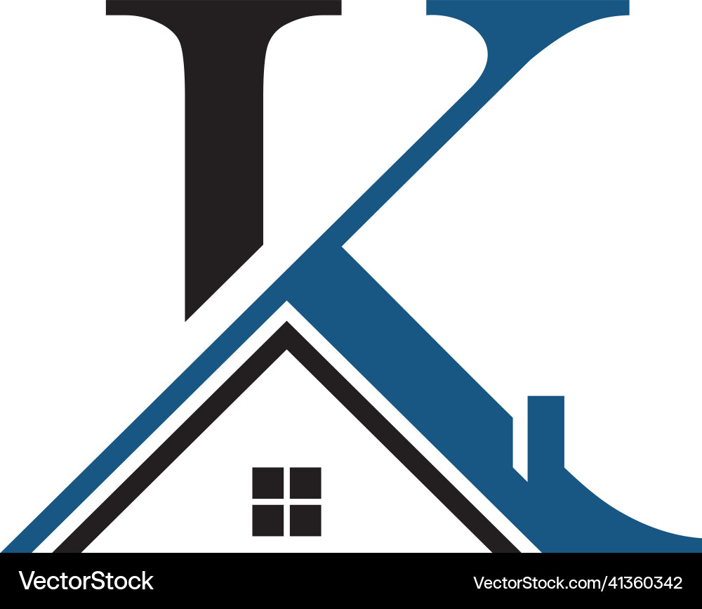 Letter k logo design real estate Royalty Free Vector Image