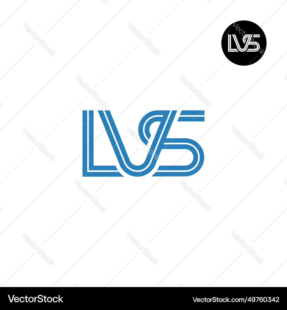 Letter lvs monogram logo design with lines Vector Image