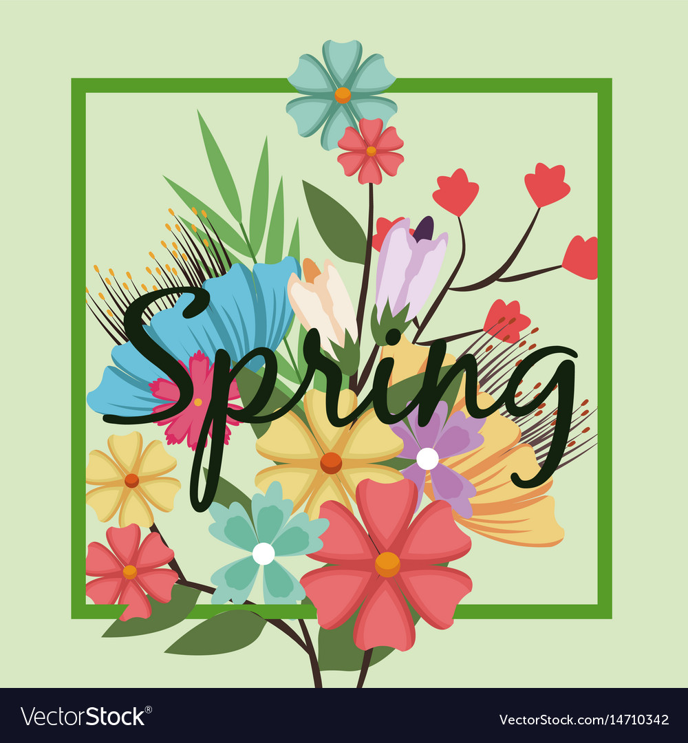 Lettering spring time on background Royalty Free Vector