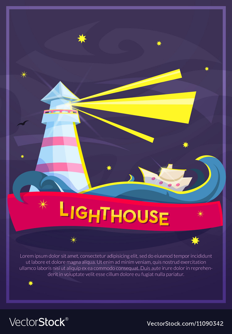 Lighthouse poster Royalty Free Vector Image - VectorStock