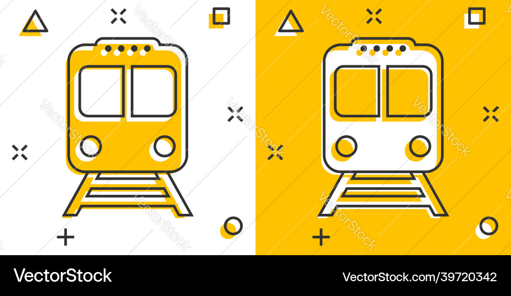 Metro icon in comic style train subway cartoon Vector Image