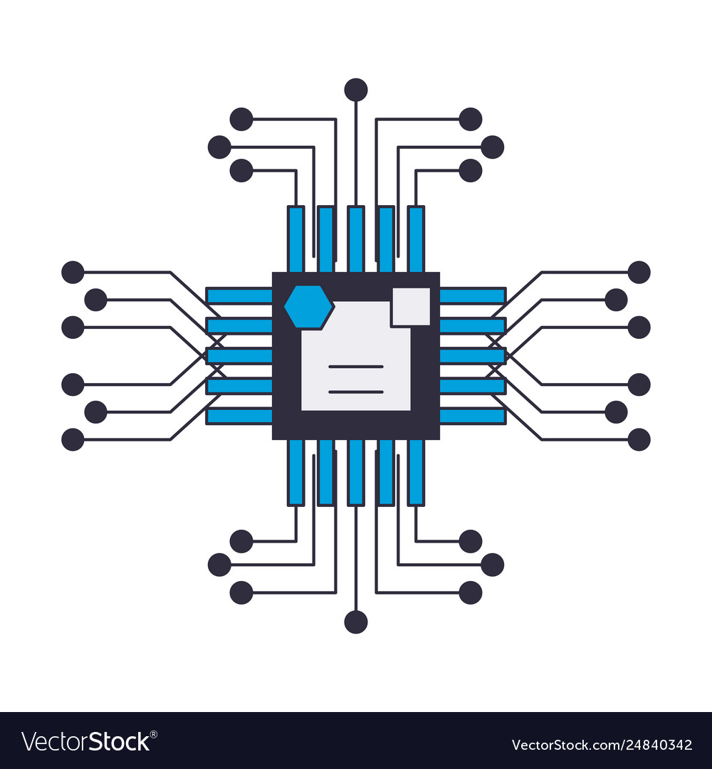 Microchip technology symbol Royalty Free Vector Image