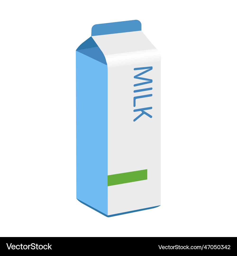 Milk in cardboard fresh cow Royalty Free Vector Image