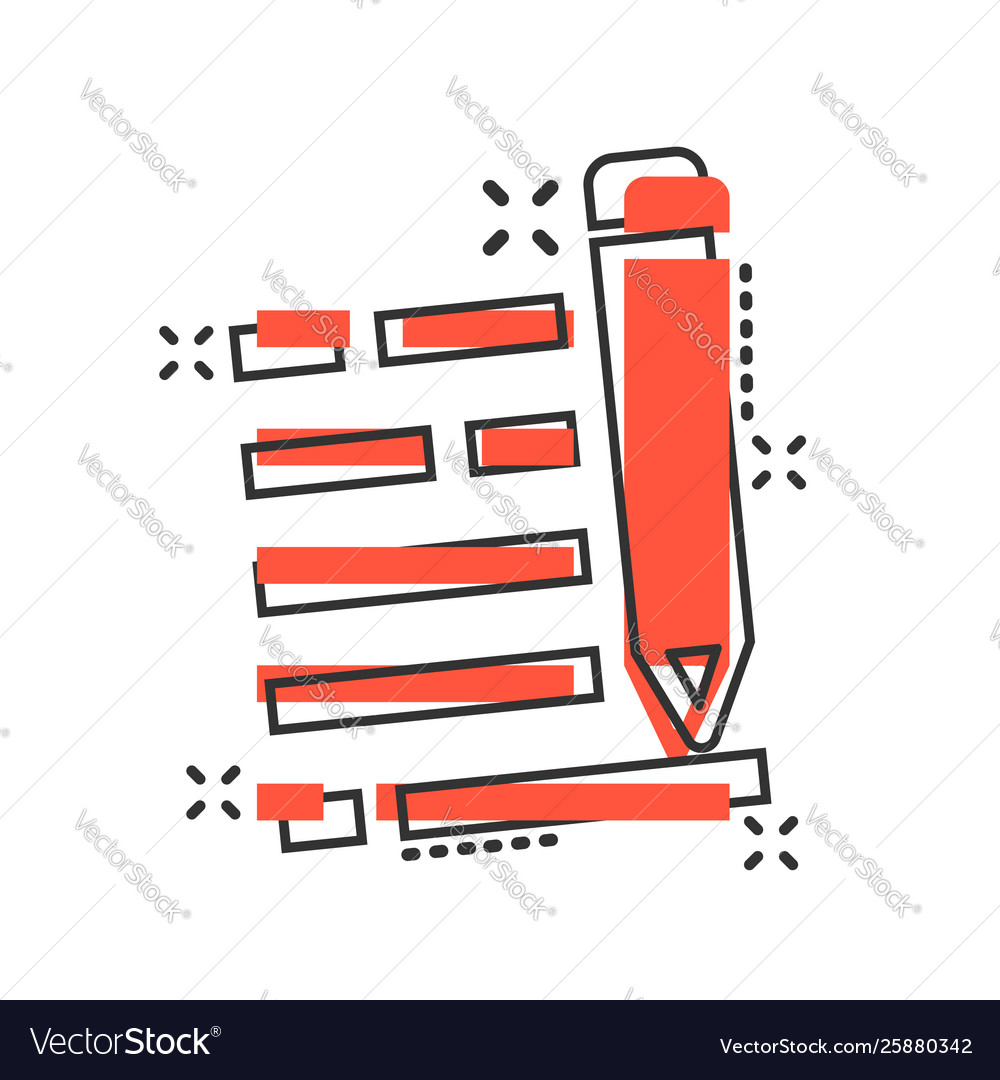 Pencil notepad icon in comic style document write Vector Image