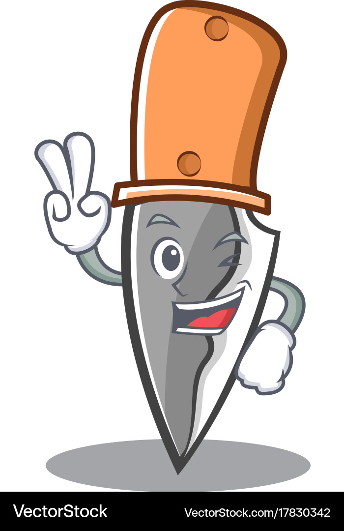 Two finger knife character cartoon style Vector Image