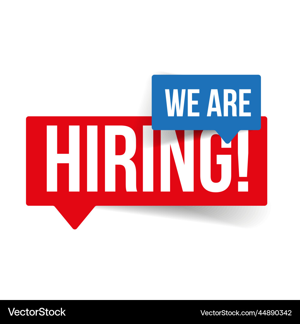 We are hiring sign banner Royalty Free Vector Image