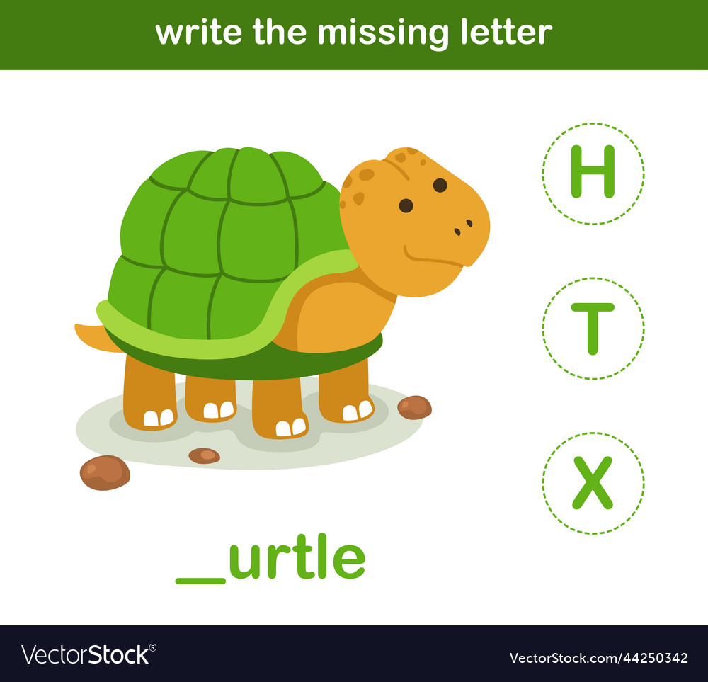 Write the missing letter Royalty Free Vector Image