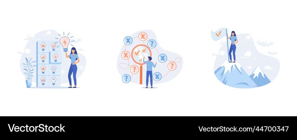 Achievement of goals finding the right solutions Vector Image