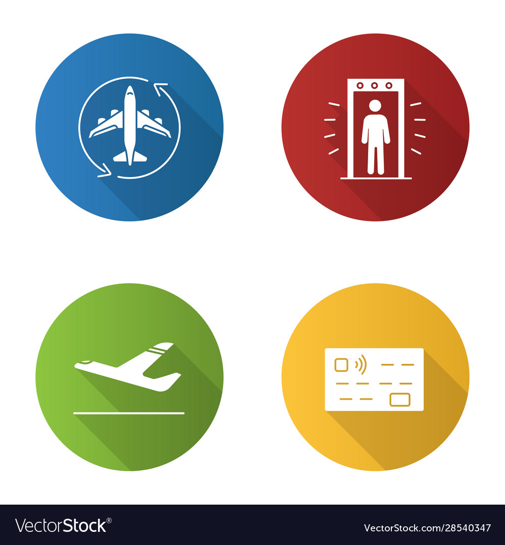Airport service flat design long shadow glyph Vector Image