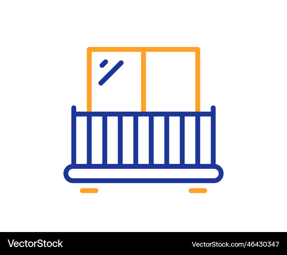 Balcony line icon building balconet sign Vector Image