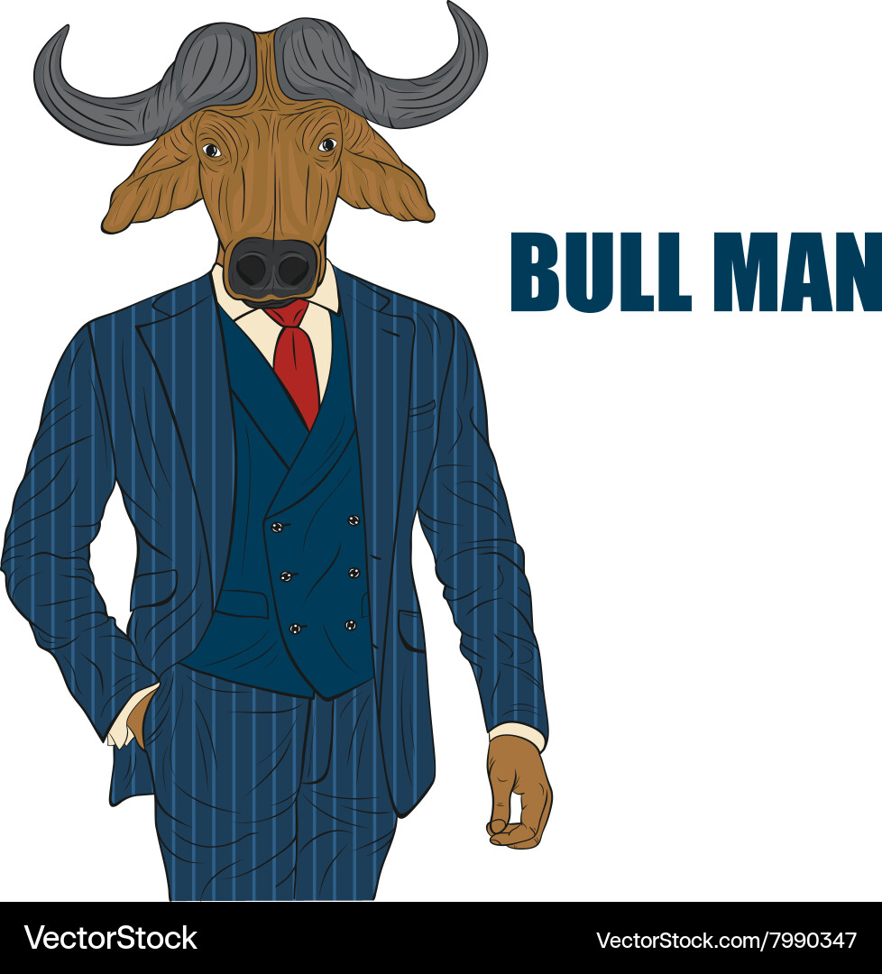 Cartoon character bull Royalty Free Vector Image