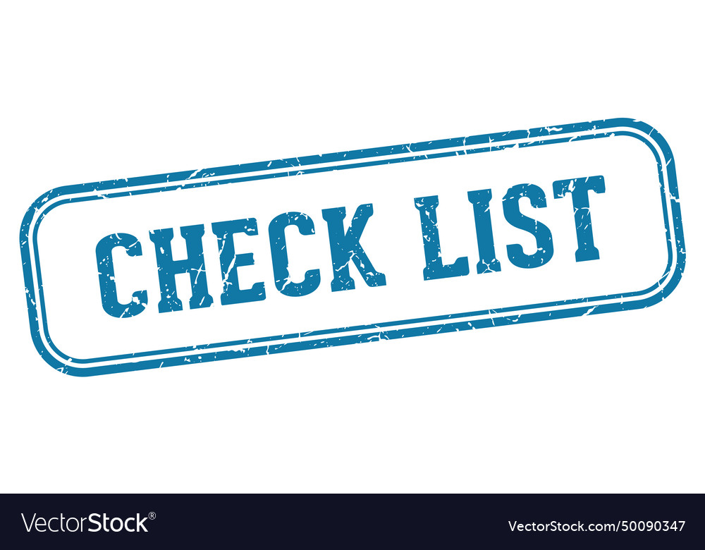 Check list stamp rectangular Royalty Free Vector Image